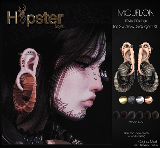 Second Life Marketplace - [Hipster Style] Mouflon FEMALE Earrings for ...